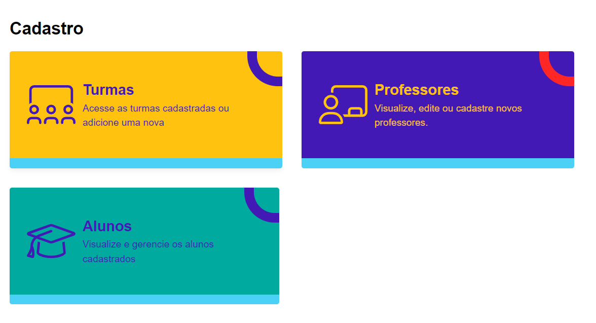 Cadastro de Turmas e Professores – Edify Education